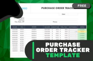 Free Purchase Order Tracker Template Archives Exsheets