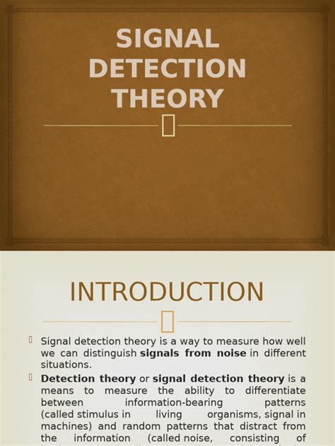 Signal Detection Theory Pdf Cognitive Science Psychology
