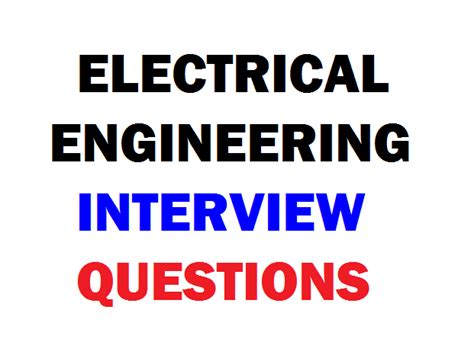 Electrical Interview Questions With Answers On Part
