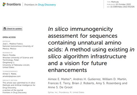 In Silico Immunogenicity Assessment For Sequences Containing Unnatural