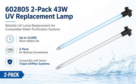 Poweka 602805 2 Pack 43w Uv Replacement Lamp Compatible With Trojan