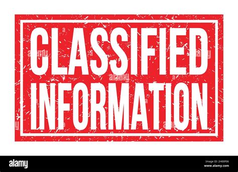 Classified Information Words Written On Red Rectangle Stamp Sign Stock