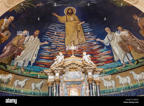 Mosaics 6th Century Church Of Saints Cosmas And Damian Interior
