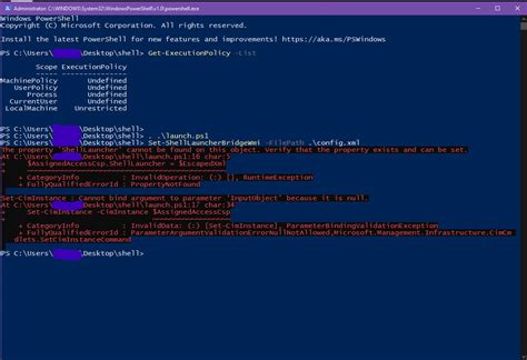 windows 10 powershell error in shell launcher script stack overflow