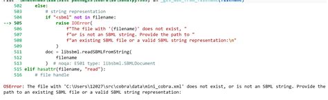 i am trying to read the mini cobra xml file but i am getting the below