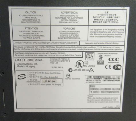 Cisco 3745 Multi Service Access Router 10100 Fast Ethernet Cisco 3700