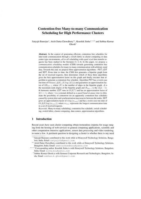 pdf contention free many to many communication scheduling for high