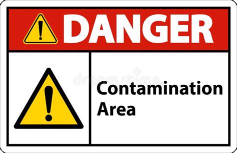 Contamination Area Danger Sign On White Background Stock Vector