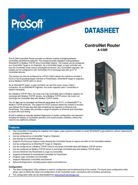 Controlnet Router Datasheet Pdf Transmission Control Protocol