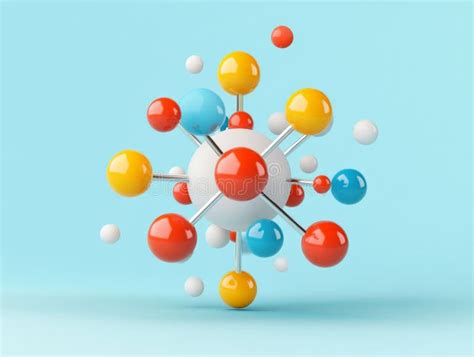Vibrant Molecular Structure With Colorful Spheres In A Scientific Layout Representing Chemical
