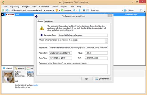 Systemnullreferenceexception When Trying To Push · Issue 3862