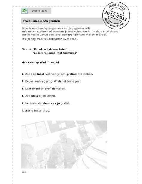 Pdf Excel Maak Een Grafiek Wikiwijs · Excel Is Een Handig