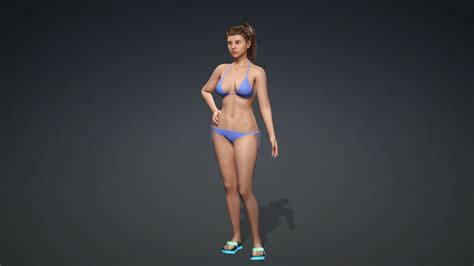 model02 woman in bikini 3d model rigged cgtrader