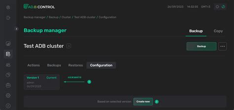 Работа с конфигурациями бэкапов в Adbm Adbm Arenadata Docs