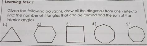 solved learning task 1 given the following polygons draw all the
