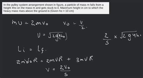 In The Pulley System Arrangement Shown In Figure A Particle Of Mass M Fa