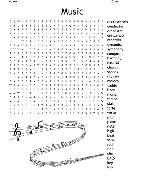 Music Word Searches Printable