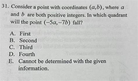 Solved 31 Consider A Point With Coordinates A B Where A And B Are