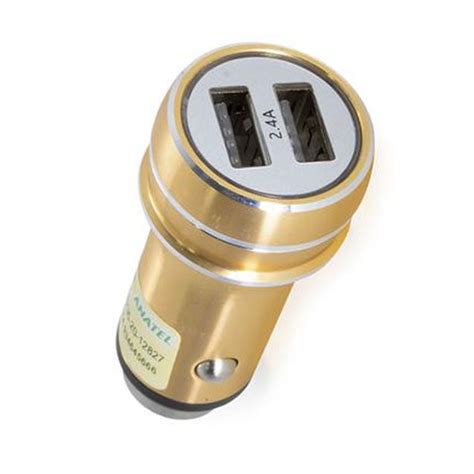 Carregador Veicular Rápido Turbo 3 4a Usb 2 Saídas Dourado