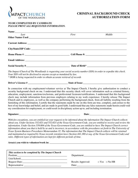 Background Check Consent Template