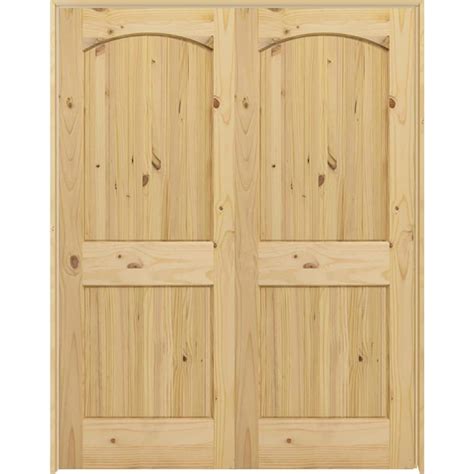 Steves And Sons 48 In X 80 In Universal 2 Pnl Unfinished Archtop Knotty Pine Wood Double Prehung