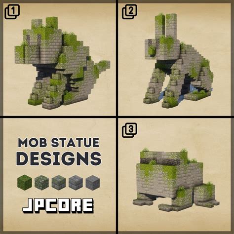Minecraft Mob Statues Minecraft Tutorial Minecraft Create Minecraft