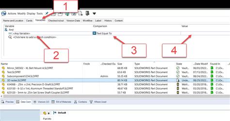 How To Search For Variables That Have Been Left Blank In Solidworks Pdm