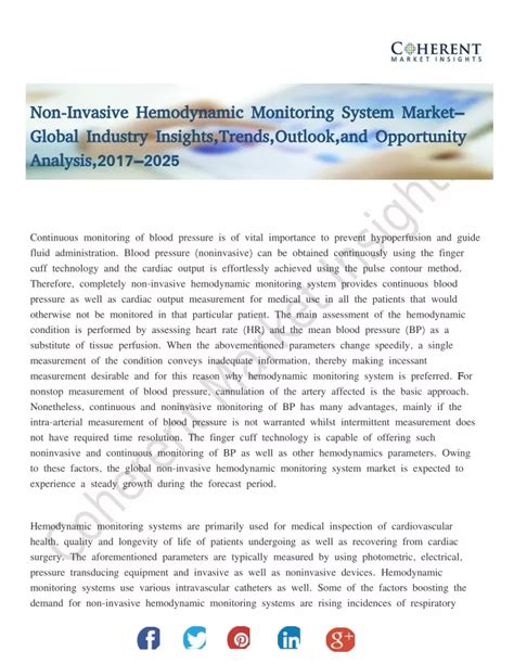 Ppt Non Invasive Hemodynamic Monitoring System Market Powerpoint