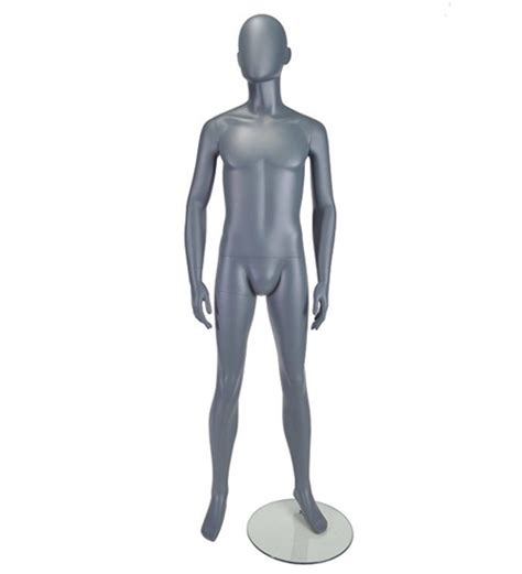 Fixed Position Standing Male Mannequin Matt Grey Trade Lines Uk