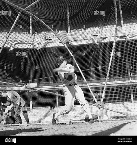 New York Yankees Mickey Mantle Batting Cage Action At Yankee Stadium