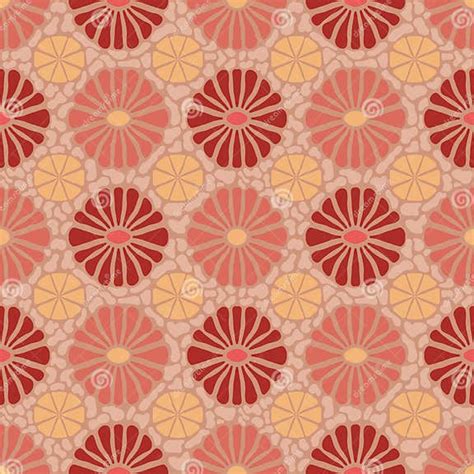 Floral Repeat Pattern Art Nouveau Seamless Tile For Graphic Design Stock Illustration
