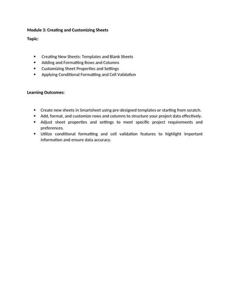 Module 3 Creating And Customizing Sheetdocx