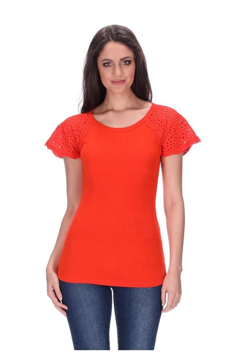 Reece Top Orange Rossellini Shine