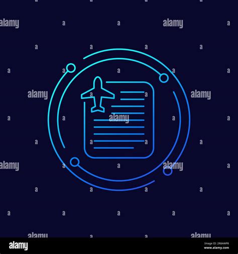 Flight Documents Icon Linear Design Stock Vector Image And Art Alamy