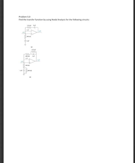 solved problem 5 0 find the transfer function by using nodal