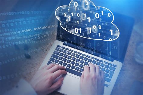 Man Hands Typing Cloud Computer Stock Image Image Of Creative Cell