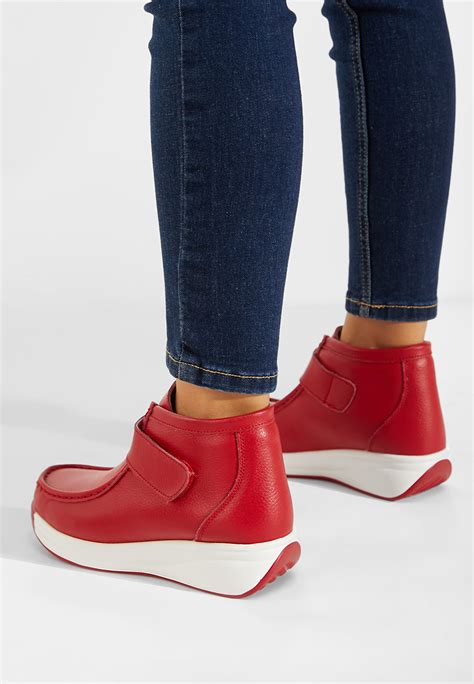 Ghete Dama Piele Rosii Ragusa Zapatos