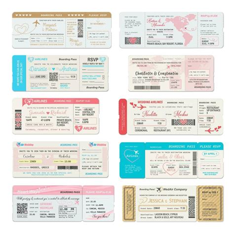 Wedding Boarding Pass Template