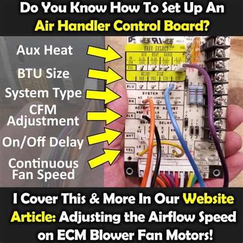 How To Set Up An Air Handler Control Board Ac Service Tech Llc Posted