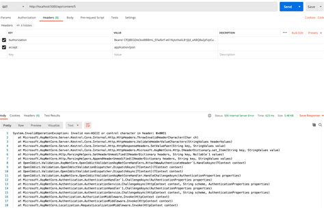 Invalid Character On Header When Using Expired Openid Token With Es