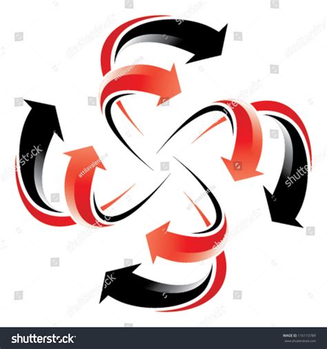 Flowing Arrow Wheel Red Black Arrows Vector De Stock Libre De
