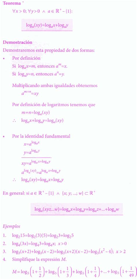 Logaritmo De Un Producto Ejemplos Y Ejercicios Resueltos