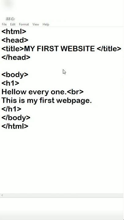 How To Create My First Website💻 Using Html In 20 Sec 😱😱🔥 Shorts