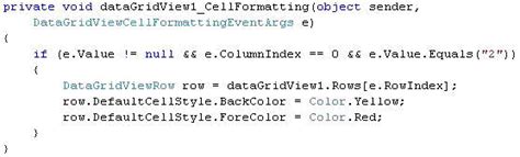 Personalizando Linhas E Células De Um Datagridview Apontamentos