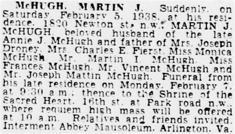 Martin Joseph Mchugh 1880 1938 Find A Grave Memorial