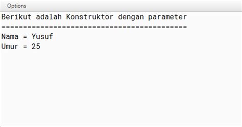 Contoh Program Konstruktor Dengan Parameter Dan Konstruktor Tanpa Parameter
