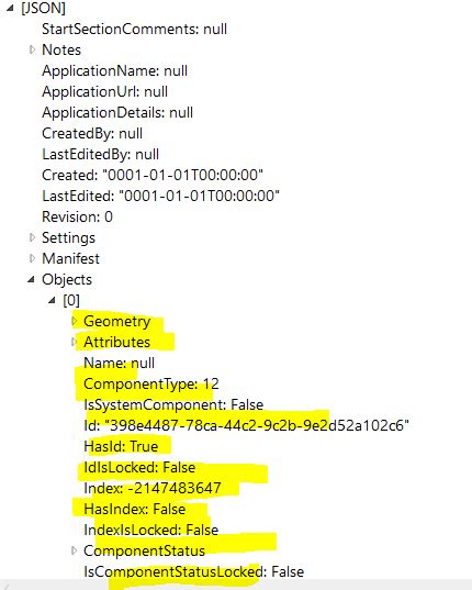 create file3dm add objects serialize to json empty geometry objects
