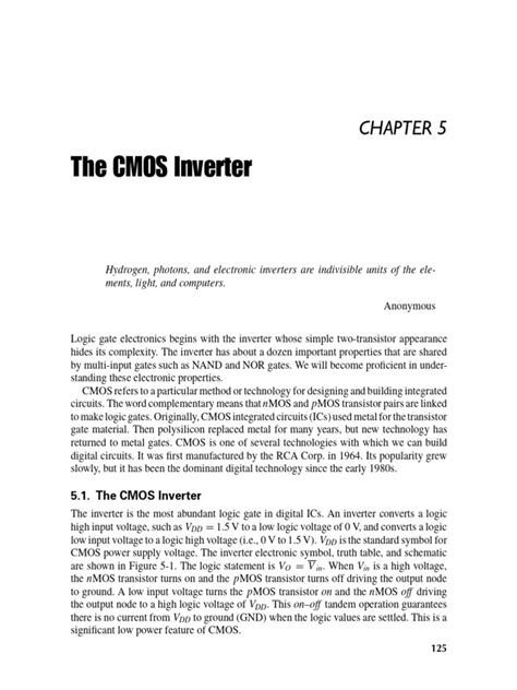 2 Cmos Inverter Pdf Logic Gate Cmos
