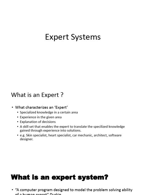 Lecture 12 Expert Systems Pdf Expert Inference