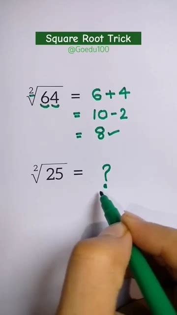 Square Root Tricks Squareroottricks Squareroot Goedu100 Goedu100